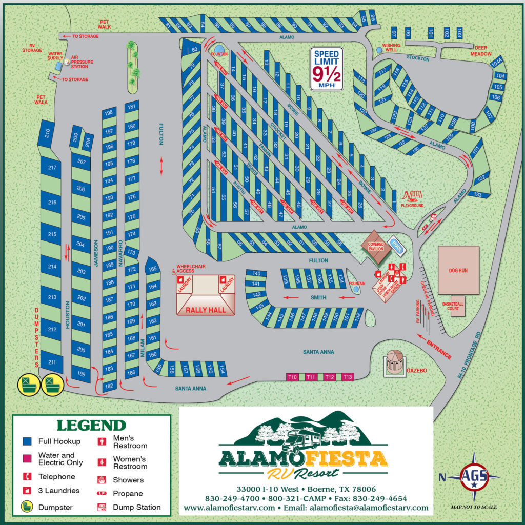 Site Map - Alamo Fiesta RV Resort